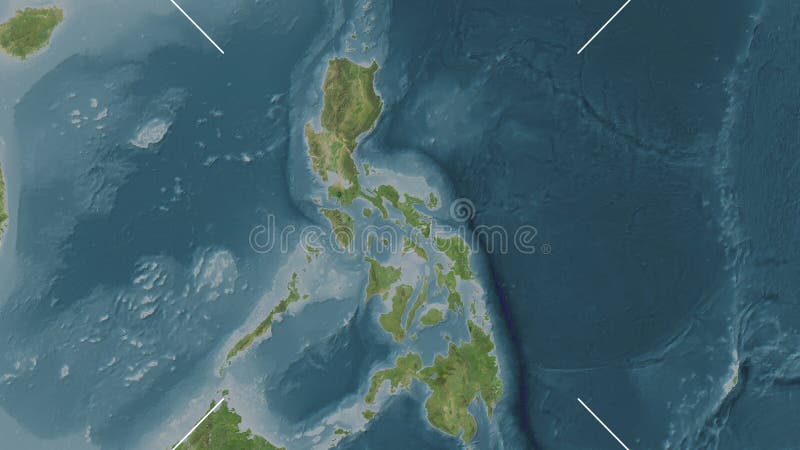 Burias Island in the Philippine Sea. Satellite Map. Slide Stock Footage ...