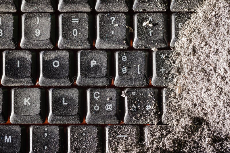 Ash covered keyboard stock photo. Image of keyboard, equipment - 54057342