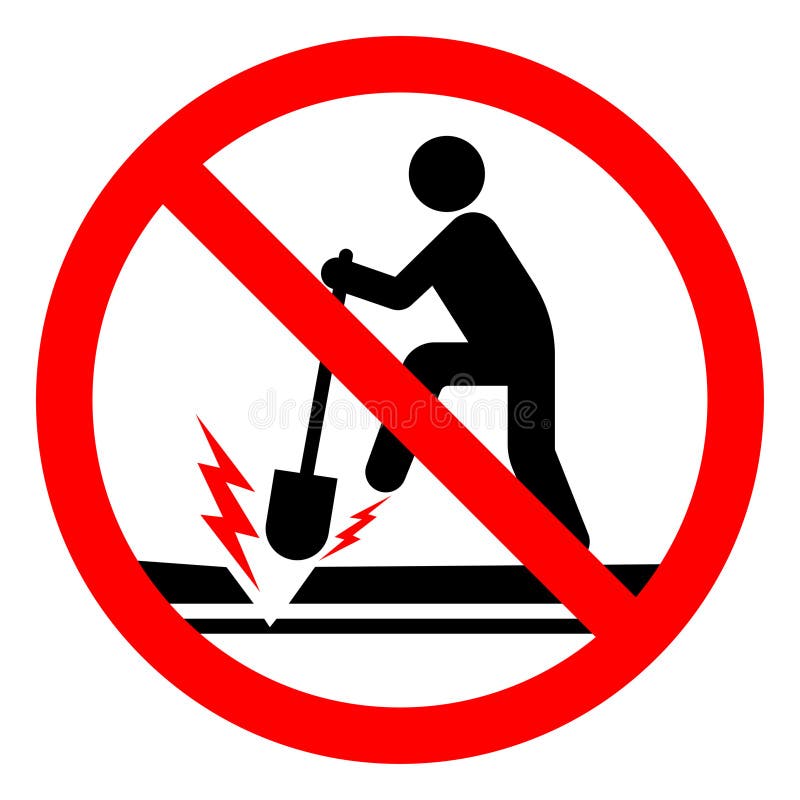 Buried Cable Do Not Dig Symbol Sign ,Vector Illustration, Isolate on ...