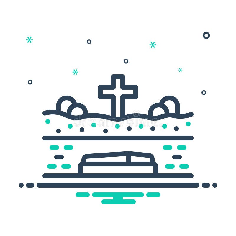 Mix Icon for Buried, Grave and Hide Stock Illustration - Illustration ...