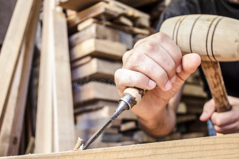 Outil De Charpentier De Burin En Bois De Gouge. Image stock - Image du ...