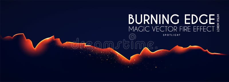 Burining Ragged Edge Shining Design. Fire and Light Effect Stock Vector ...