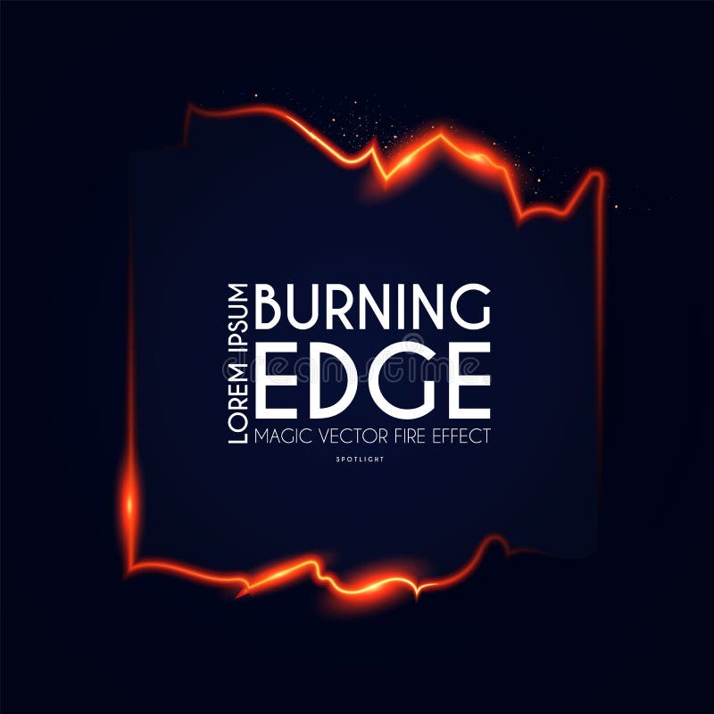 Burining Ragged Edge Shining Design. Fire and Light Effect Stock Vector ...