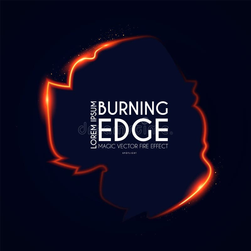 Burining Ragged Edge Shining Design. Fire and Light Effect Stock Vector ...