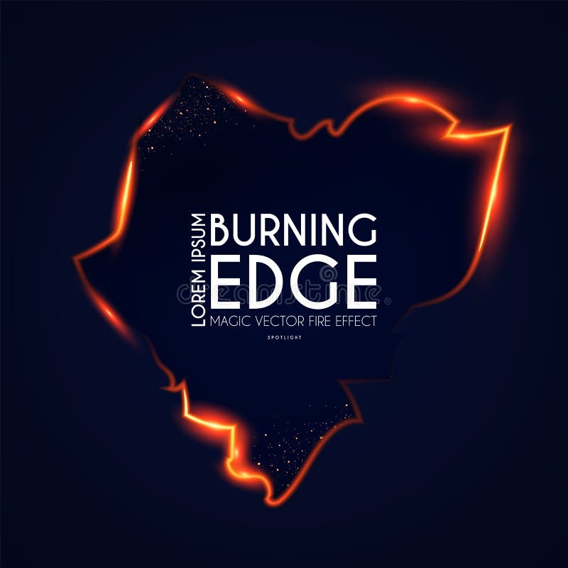 Burining Ragged Edge Shining Design. Fire and Light Effect. Shining ...