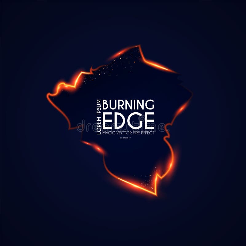 Burining Ragged Edge Shining Design. Fire and Light Effect Stock Vector ...