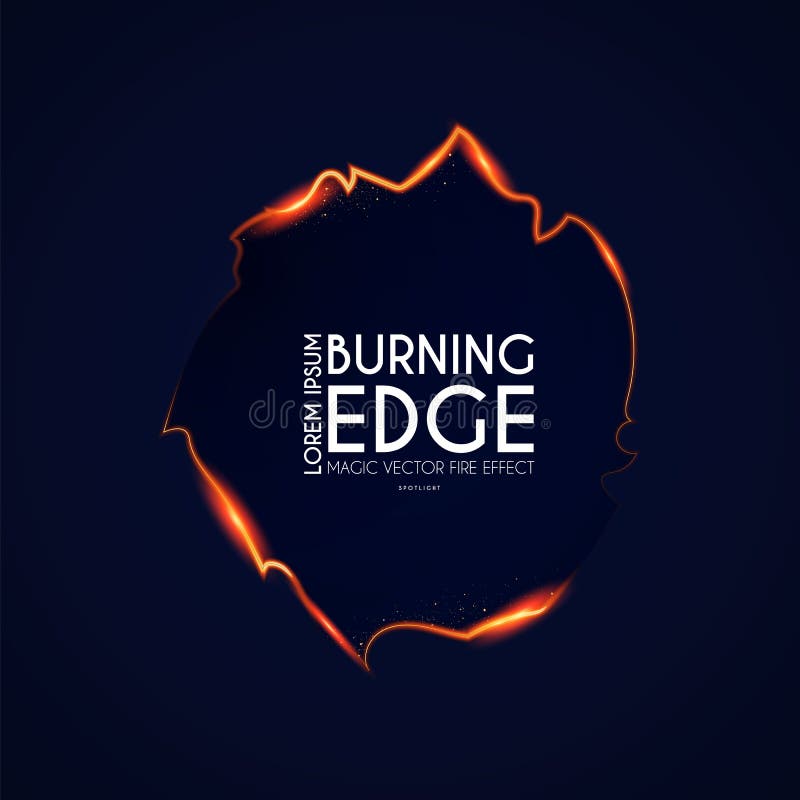 Burining Ragged Edge Shining Design. Fire and Light Effect Stock Vector ...