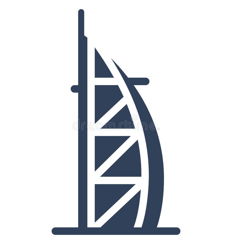 Burj Al Arab, Dubai Isolated Vector Icon Which Can Be Easily Edit or ...
