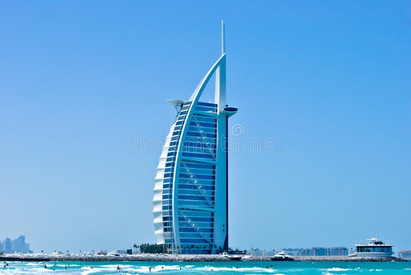 Burj Al Arab Hotel in Dubai Stock Image - Image of hotel, jumeirah ...