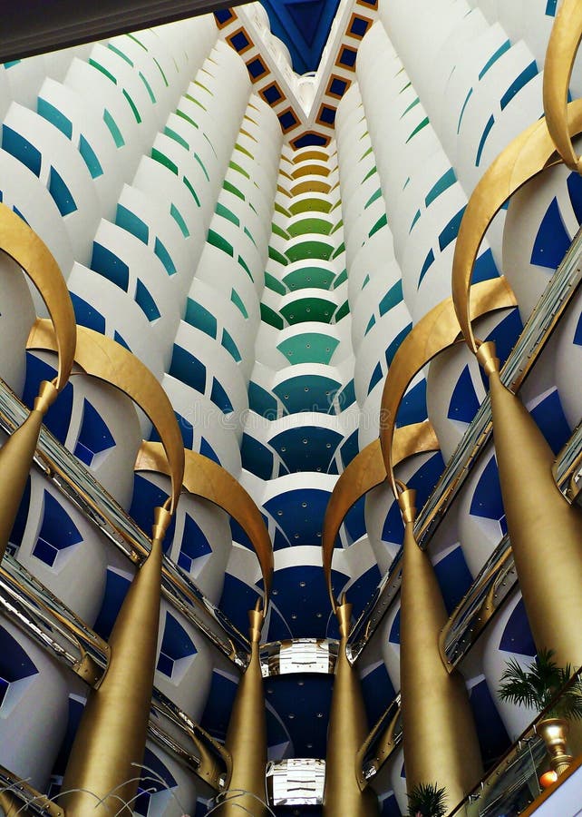 Dubai Burj Al Arab Interior Editorial Stock Image - Image of hotel ...