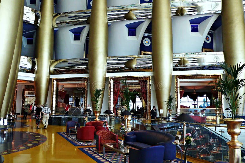 Hotel Burj Al Arab - Interior Editorial Stock Photo - Image of burj ...