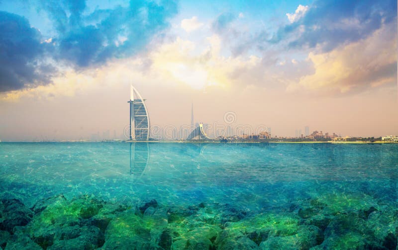 Burj Al Arab View from the Sea Editorial Stock Photo - Image of nature ...