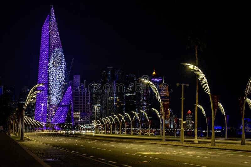 Burj Al Mana Doha Qatar editorial stock photo. Image of landscape ...