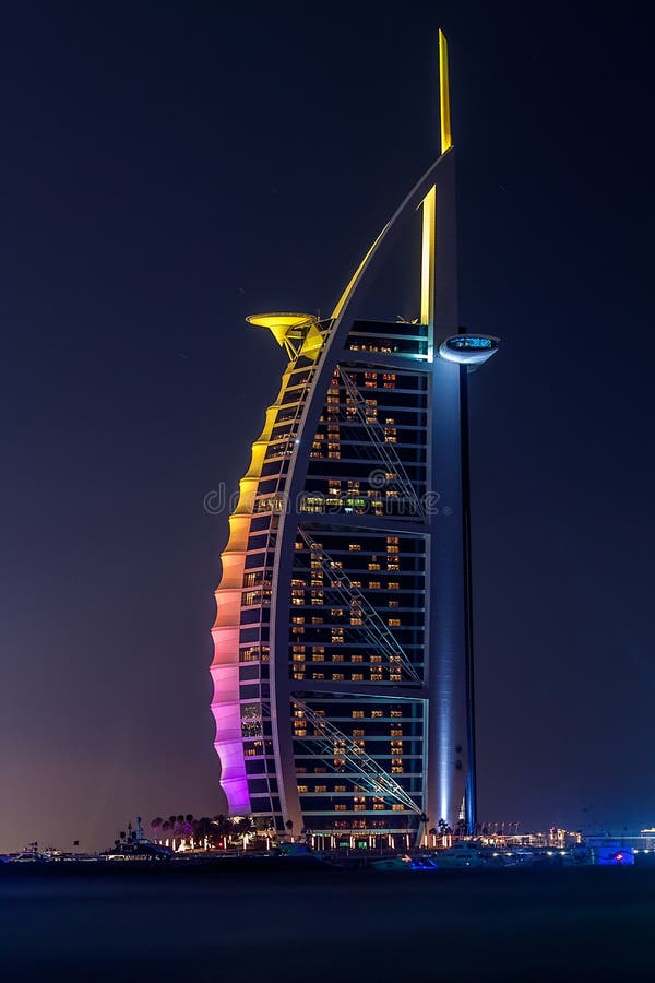Burj alarab Dubai editorial photography. Image of tree - 93530552