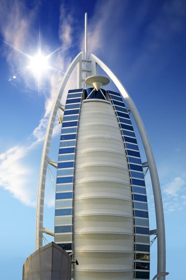 Burj El Arab Uae Dubai Monument Stock Image - Image of middle, white ...