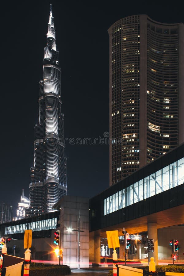 Burj Khalifa Glows at Night. Downtown Dubai at May 2019 Editorial Image ...