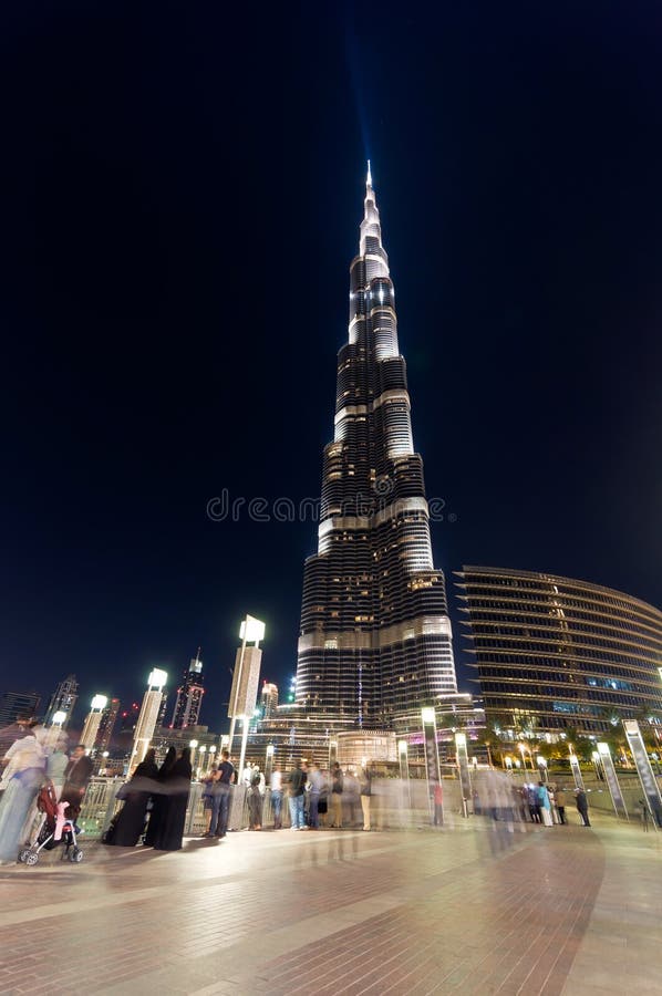 Burj Khalifa at Night, Dubai Editorial Photo - Image of design, arab ...