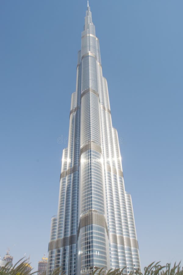 Burj Khalifa Tower Front View Editorial Photography - Image of building ...