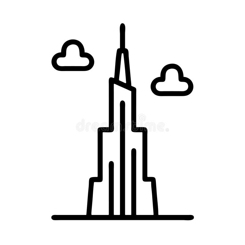 Burj Khalifa Tower Vector Art Design Stock Vector - Illustration of ...