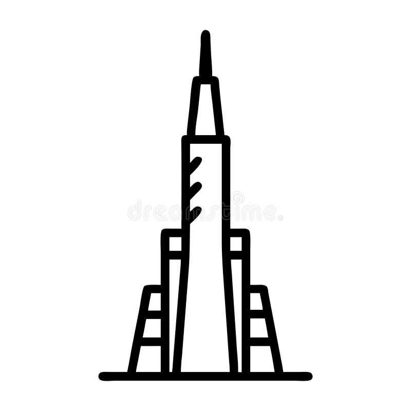 Burj Khalifa Tower Vector Art Design Stock Vector - Illustration of ...