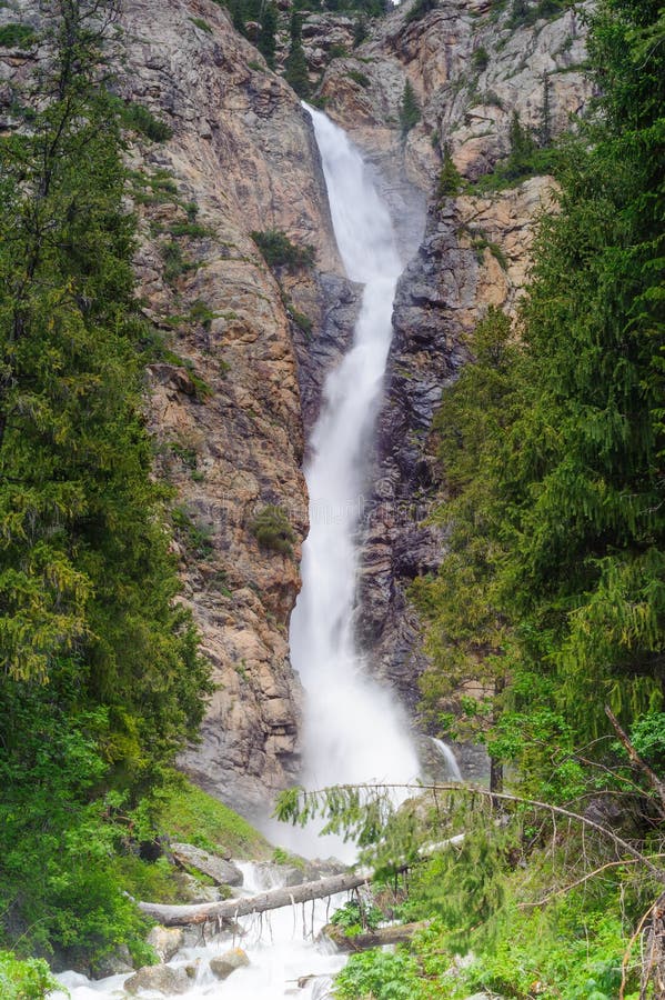 Burkhan Bulak waterfall stock image. Image of river, mountains - 56432869