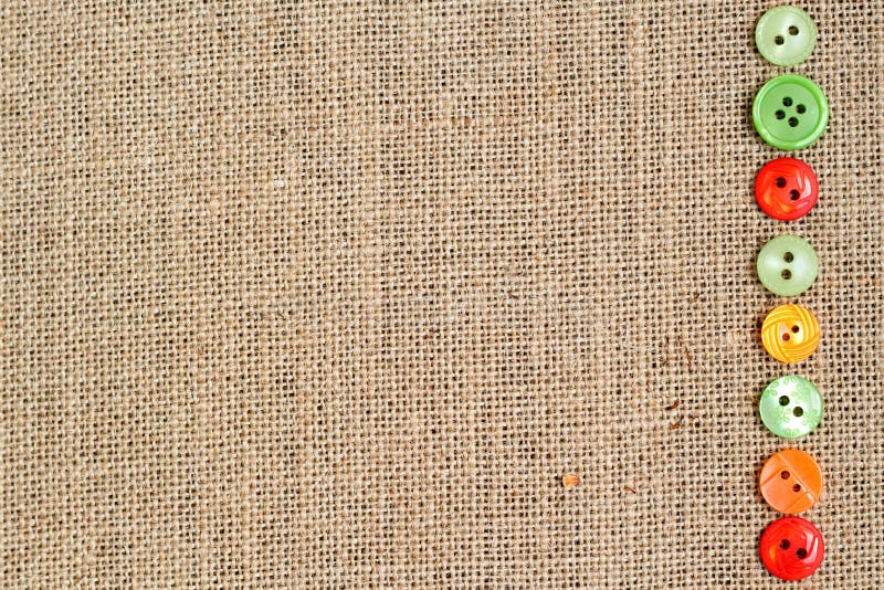 Burlap Background With Buttons Border Stock Photography - Image: 38705292