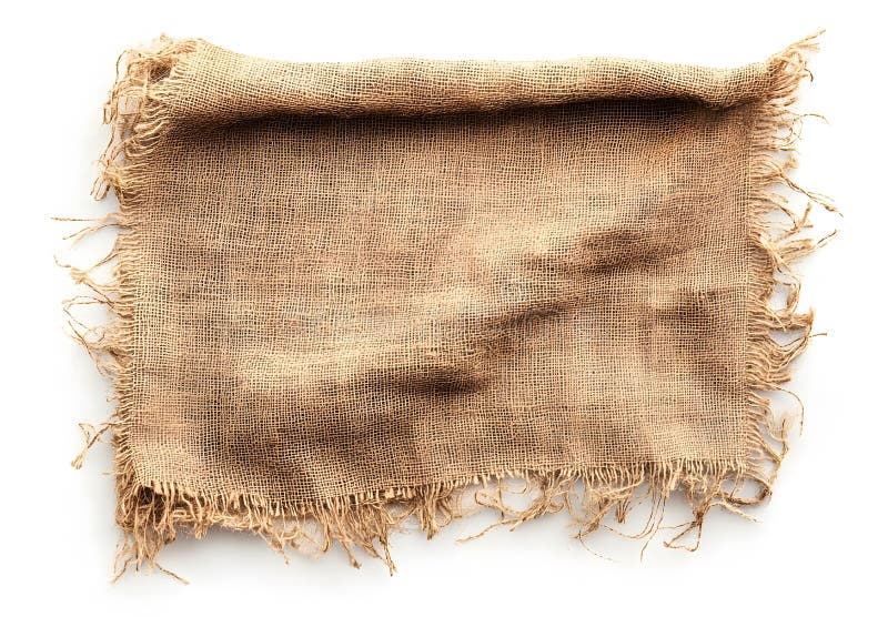 Frayed Burlap Cloth Texture Isolated White Background Stock ...