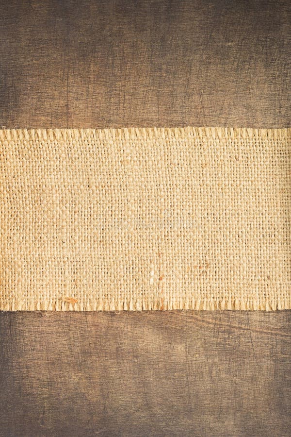 Burlap Hessian Sacking Backdrop on Wood Stock Image - Image of burlap ...