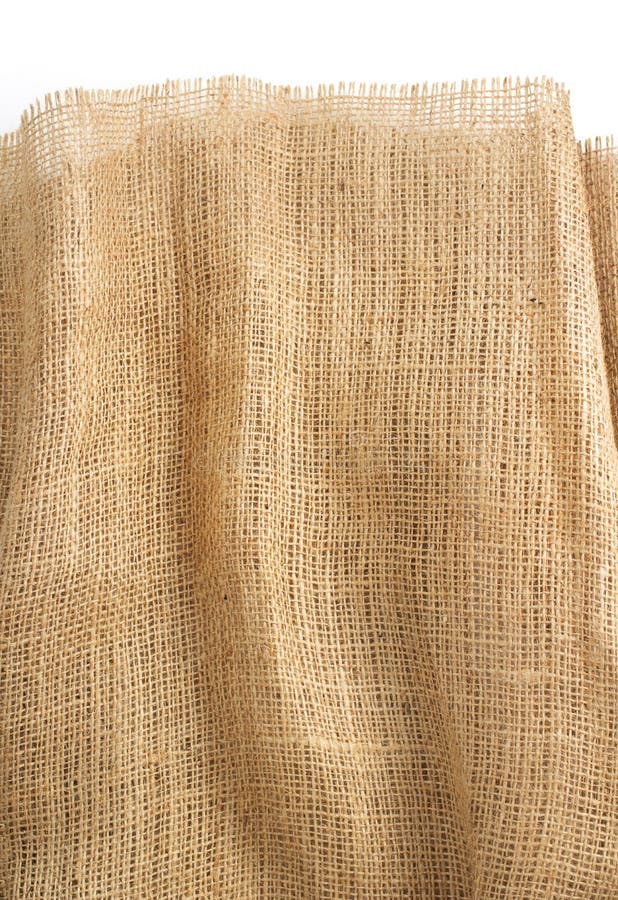 Burlap Hessian Sacking Isolated on White Stock Image - Image of copy ...