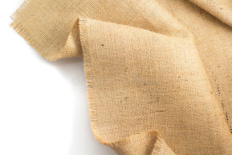 Burlap Hessian Sacking Isolated on White Stock Image - Image of coarse ...