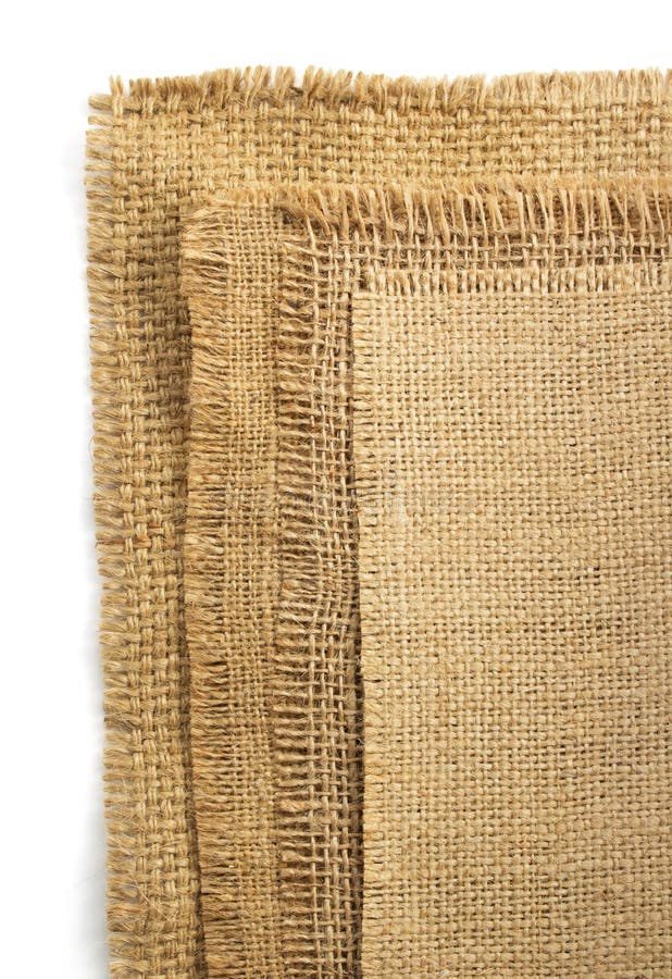 Burlap Hessian Sacking Isolated on White Stock Photo - Image of rough ...