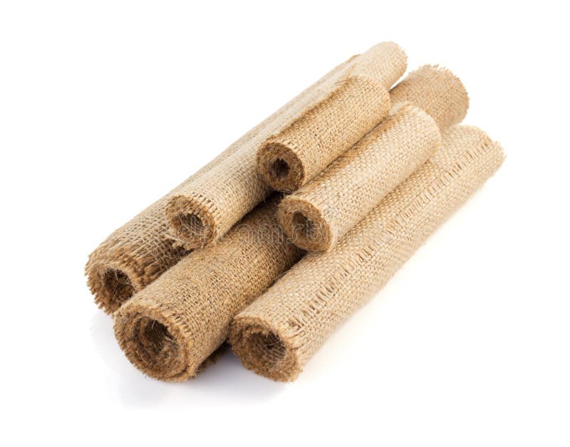 Burlap Hessian Sacking Isolated on White Stock Photo - Image of fabric ...