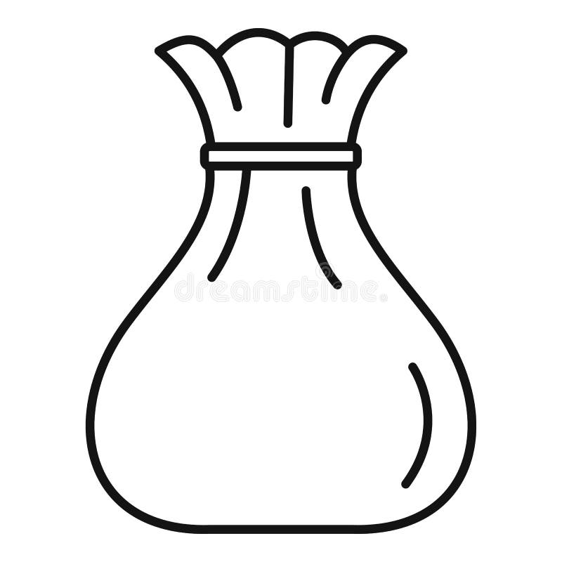 Burlap Sack Icon, Outline Style Stock Vector - Illustration of full ...