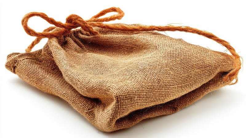 Burlap Sack with Rope Closure Stock Illustration - Illustration of ...