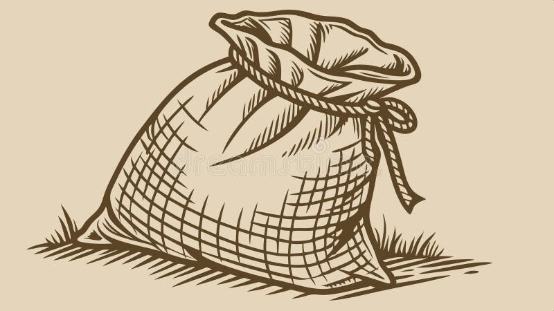 Burlap Sack, Rustic Texture Illustration Vector Design Generative AI ...