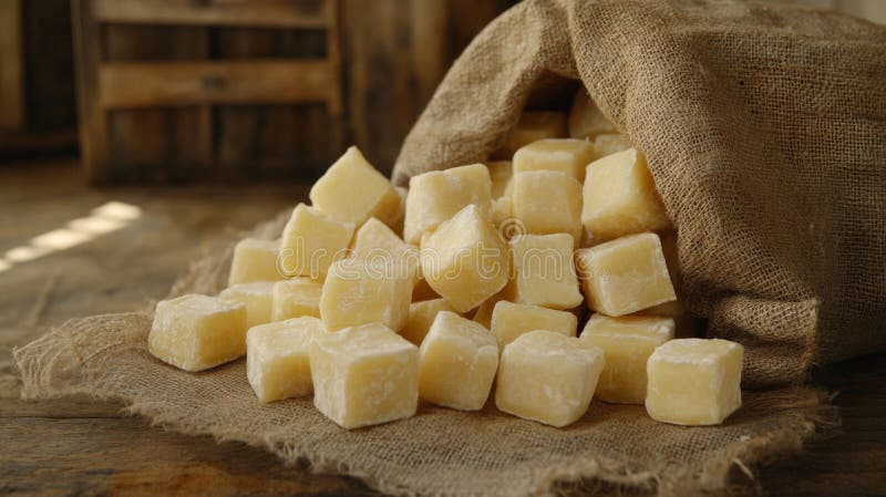 A Burlap Sack Spills Out a Heap of Turkish Delight Stock Image - Image ...