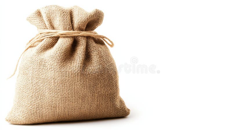 Burlap Sack Tied with Rope, Isolated on White Background, Sack, Burlap ...
