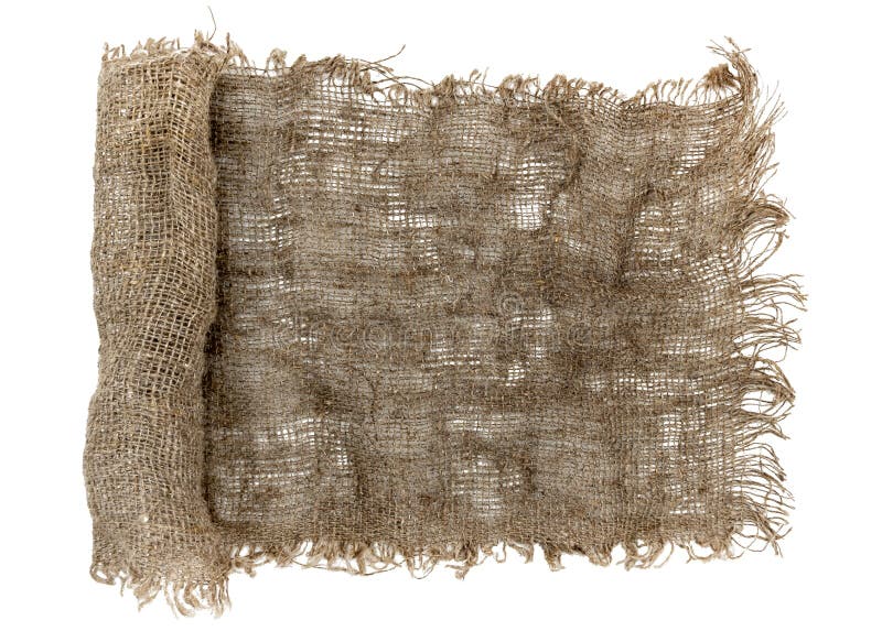 Burlap Texture. a Piece of Torn Burlap on a White Background. Canvas ...
