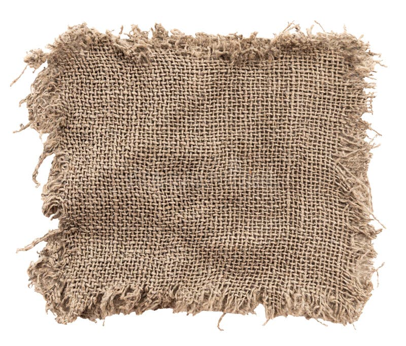 Burlap Texture. a Piece of Torn Burlap on a White Background. Canvas ...