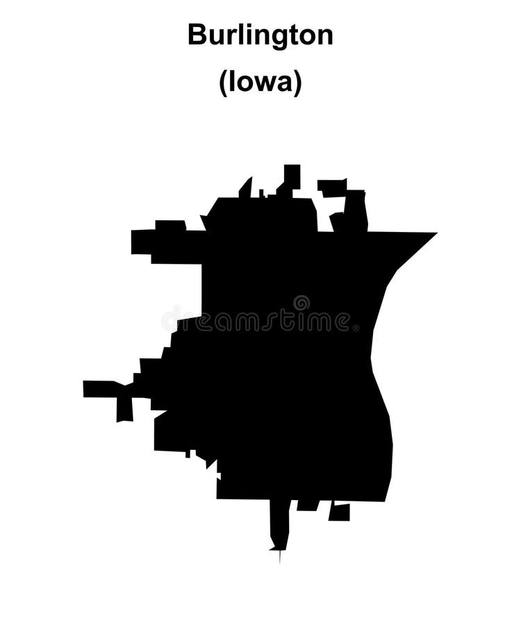 Burlington outline map stock vector. Illustration of border - 357272764
