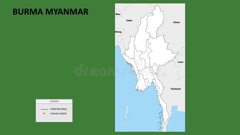 Burma Myanmar Map. State and District Map of Burma Myanmar Stock Vector ...