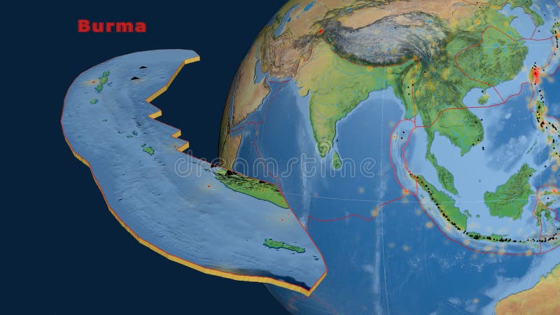 Burma Plate Described and Presented - Natural Earth Stock Illustration ...
