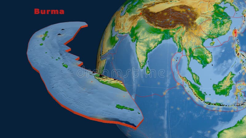 Burma Plate Described and Presented - Physical Stock Illustration ...