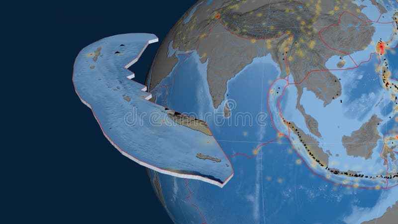 Burma Plate Presented - Topo and Bathy Stock Illustration ...