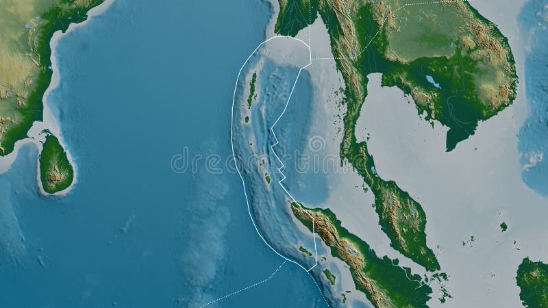 Burma Tectonic Plate. Contour Map Stock Illustration - Illustration of ...