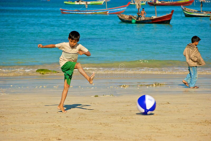 Burmese boy editorial image. Image of tropical, ngapali - 24665330