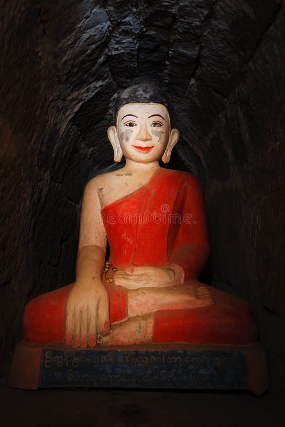 Burmese buddha red robe stock image. Image of serene, venerable - 5210253