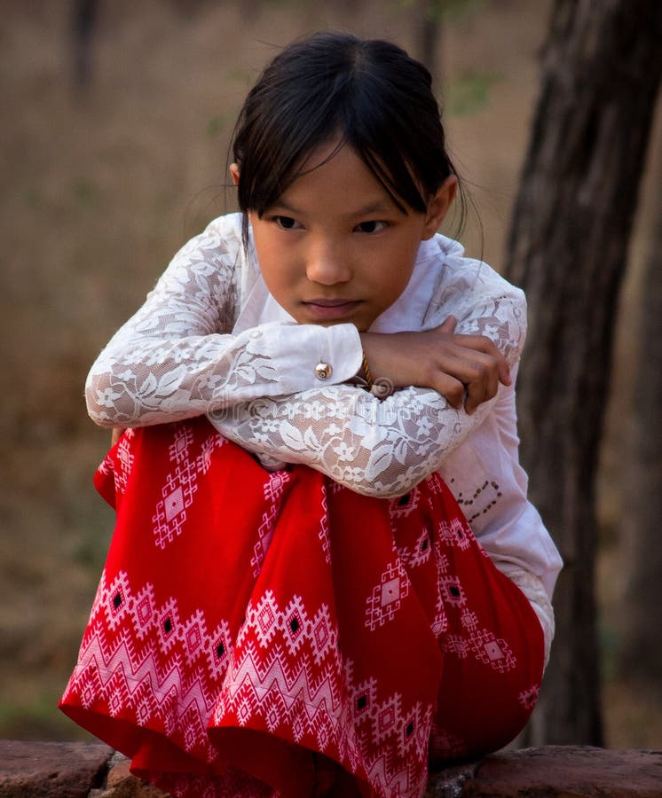 Burmese little kid editorial stock image. Image of mucus - 54686114
