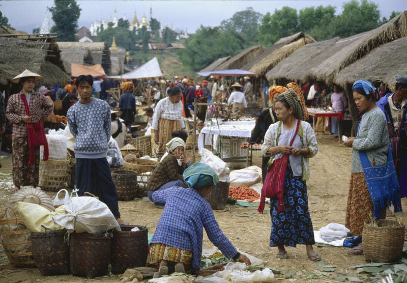Burmese market editorial stock photo. Image of buying - 19452403