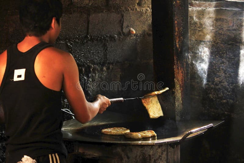 Burmese Men are Making Roti Stock Photo - Image of grill, fresh: 116268760